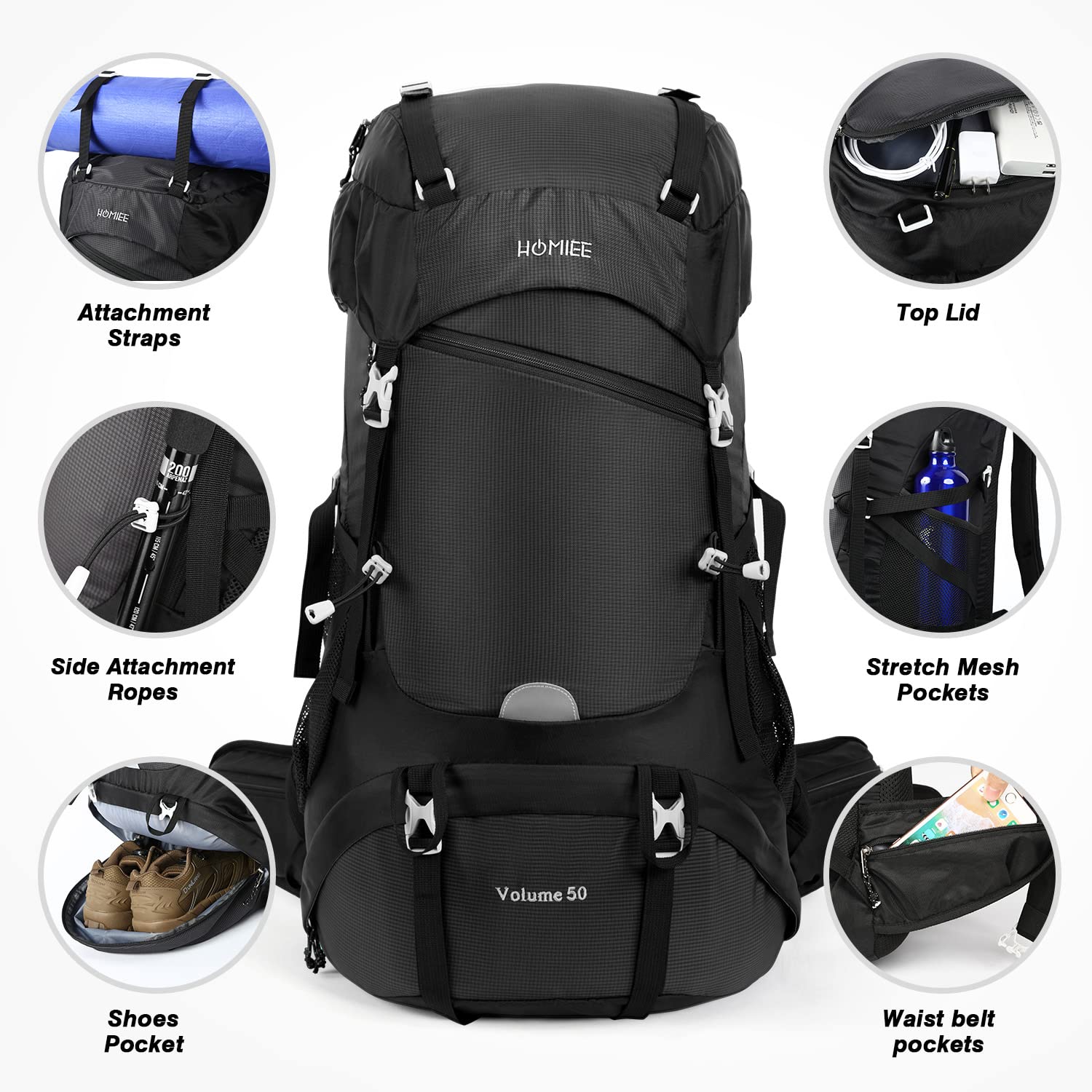 Mua 50L Hiking Backpack Travel Bag Waterproof Camping Backpack with ...