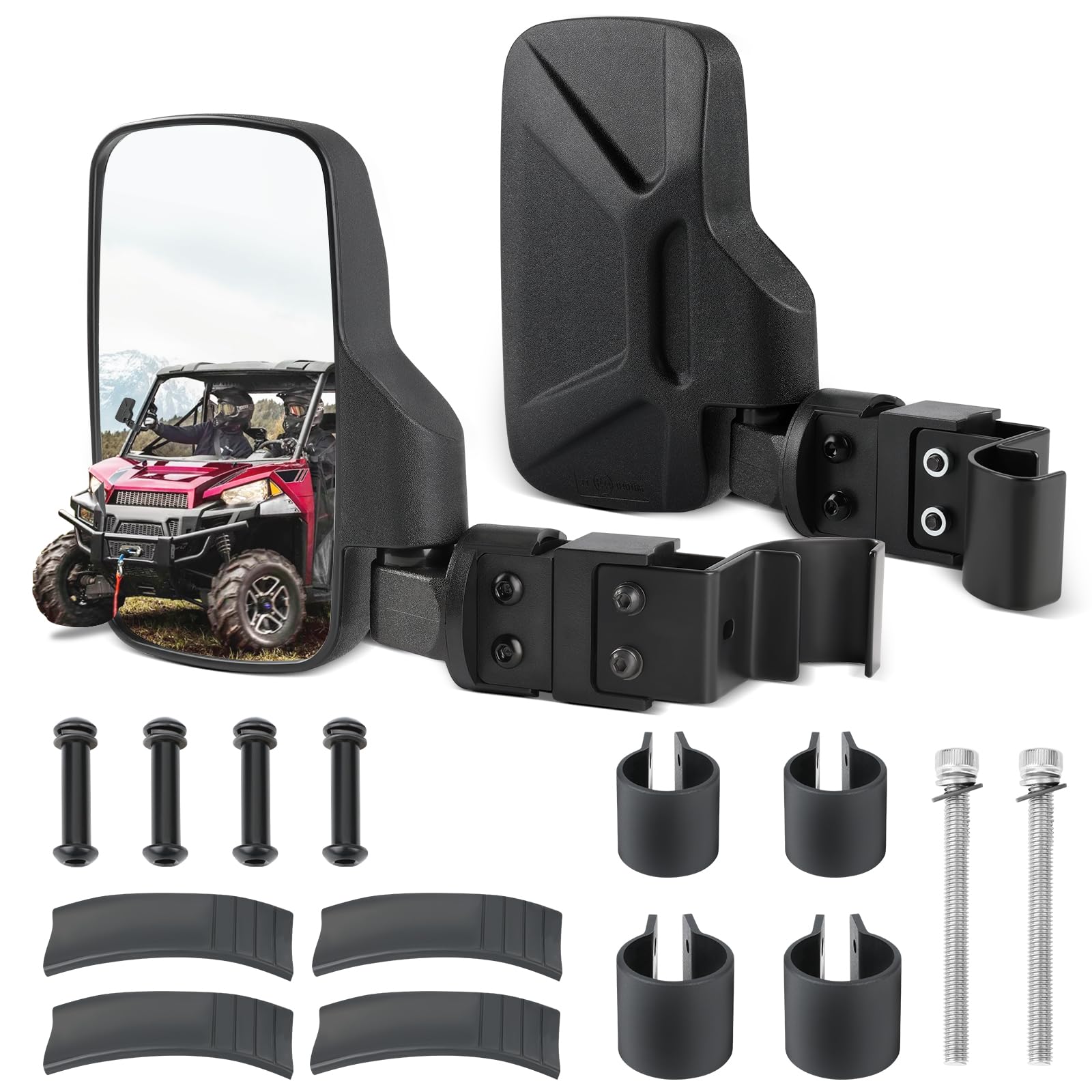 SKYJDM UTV Side Mirrors Fits 1.75"-2" Roll Cage and Pro-fit Cage, UTV ...