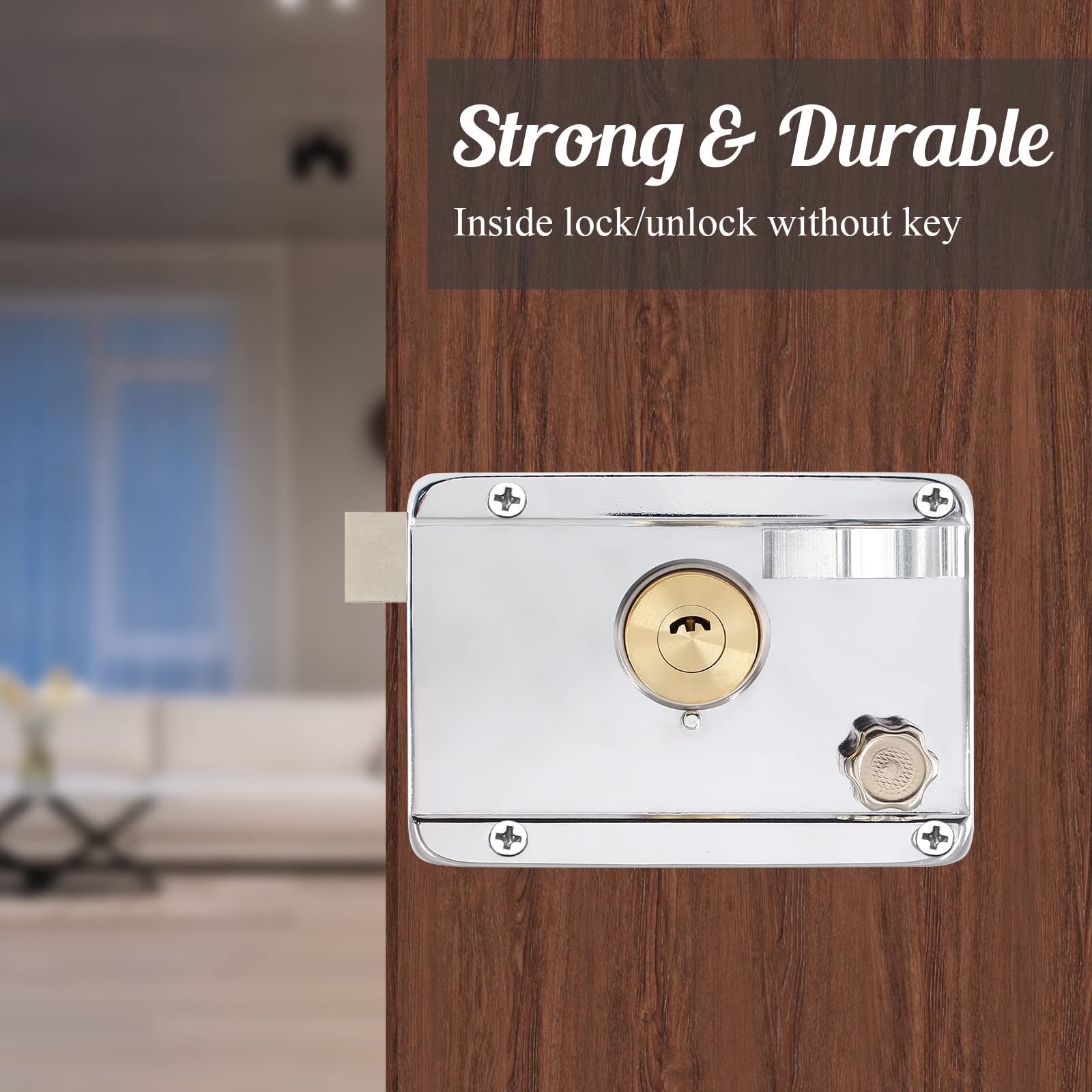 Mua Home Safety Vertical Keyway Cylinder Deadbolt Rim Lock Set Exterior ...