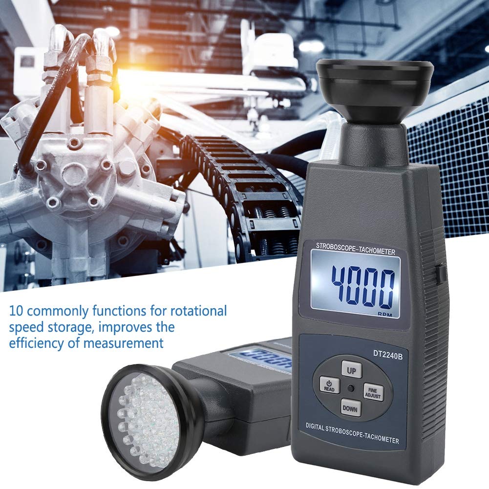 DT2240B Stroboscope Flash Tachometer, 60-40,000RPM Portable Digital ...