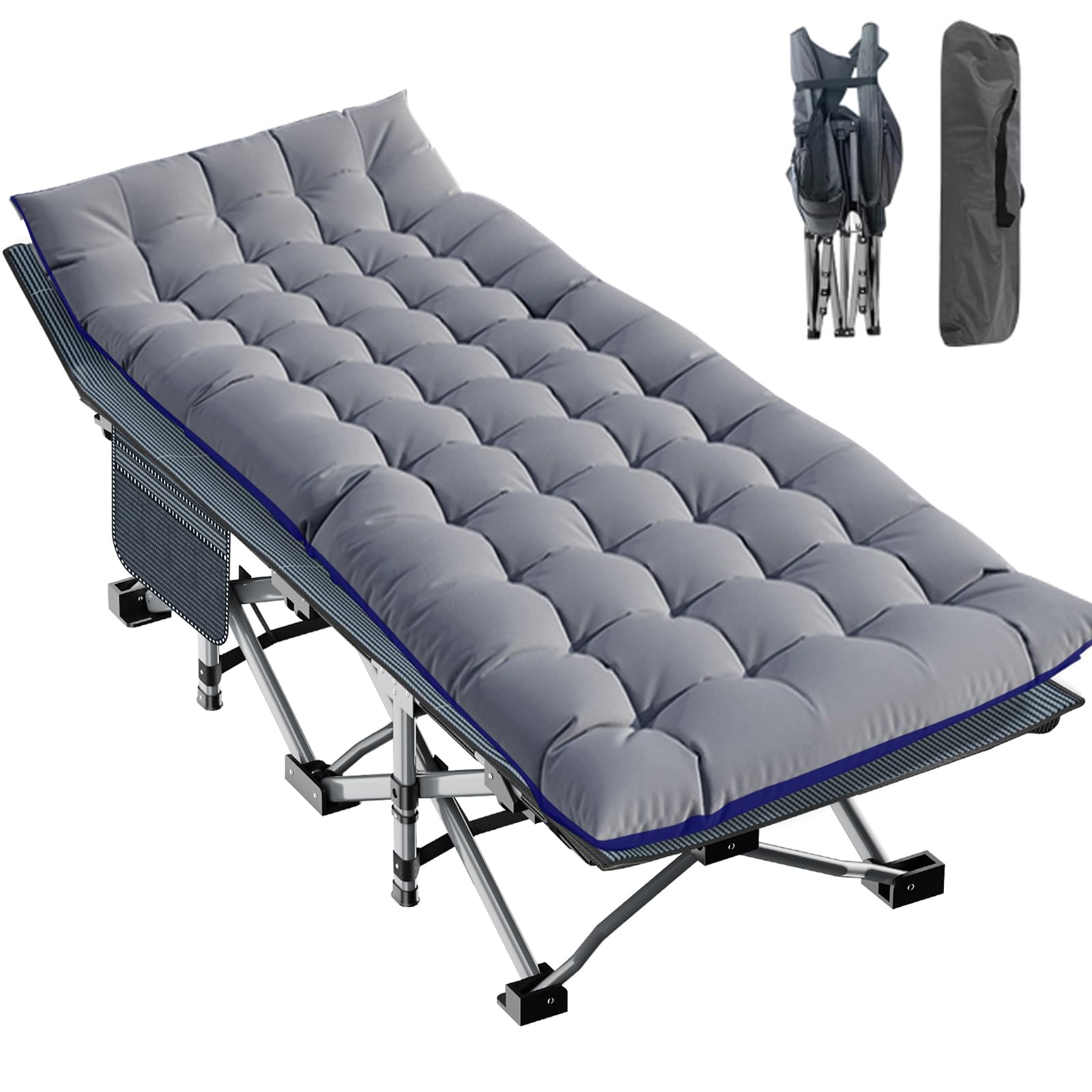 LILYPELLE Oversized XXL Folding Camping Cot, 78" L x 32" W x 18" H ...