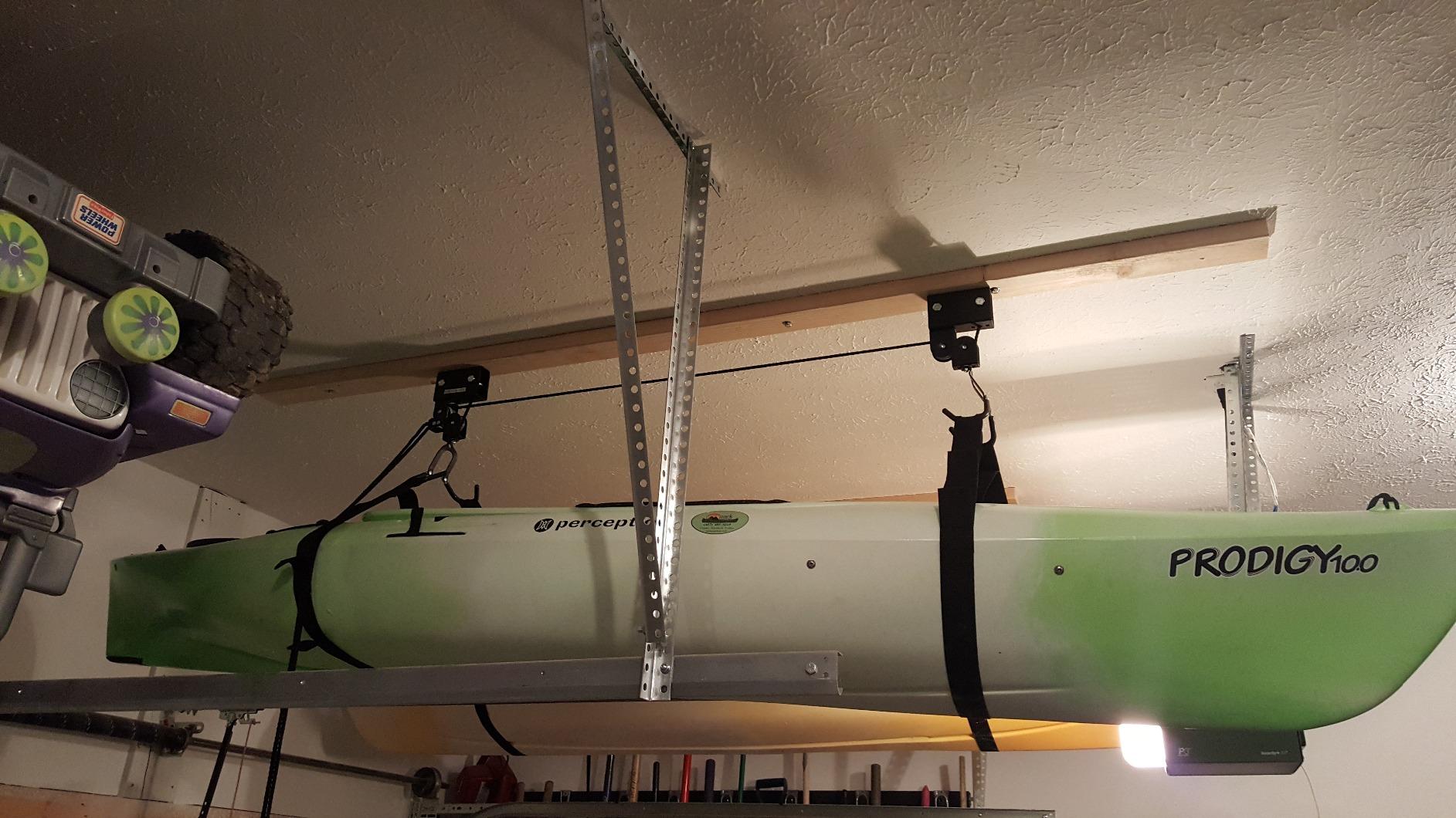 $5/mo - Finance Kayak Storage Hoist - Overhead Pulley System with 125lb ...