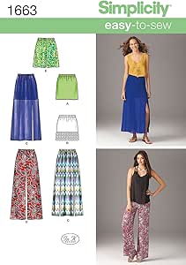 Amazon.com: Simplicity Easy-to-Sew Pattern 1663 Misses Pull-On Skirts ...