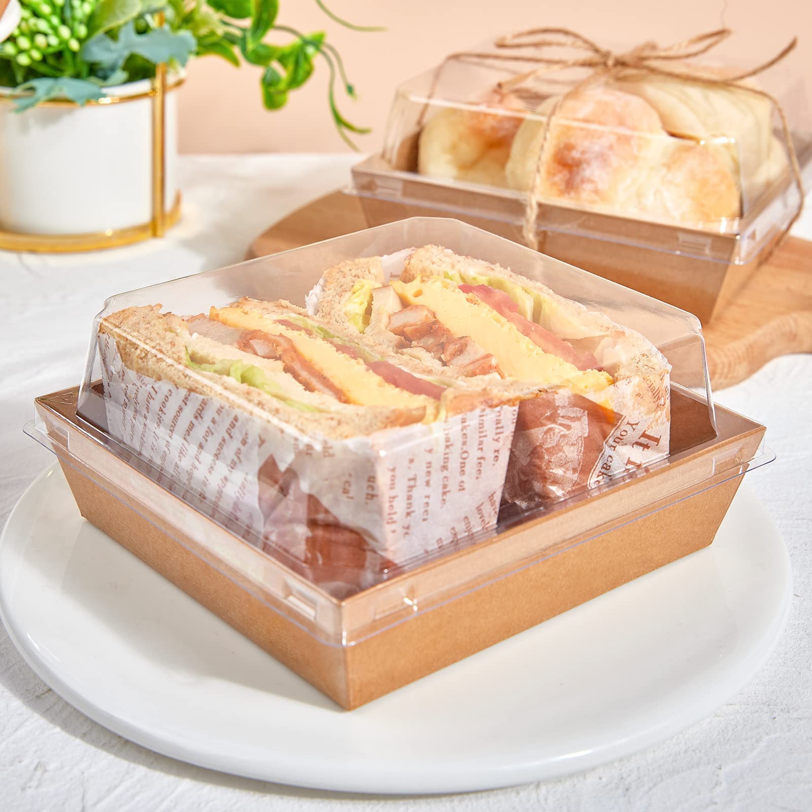 Mua ZORRITA 50 Pack 5 Inch Paper Charcuterie Boxes with Clear Lids ...