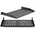 PYLE 1U 2 Pack Server Rack Shelf- 19-Inch Universal Device Server Rack ...