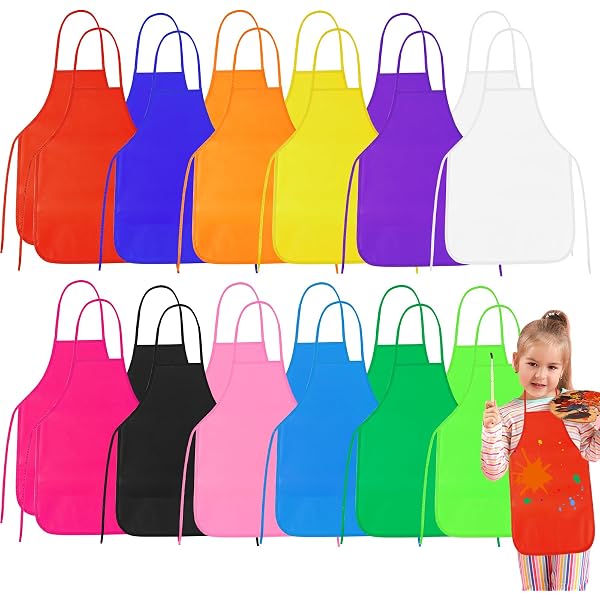 25 Pack Disposable Smocks Vin Beauty 25 Pieces Disposable Art Aprons ...