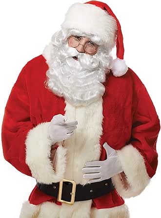 Amazon.com: Santa Wig and Beard Set Costume Accessory : Clothing, Shoes ...