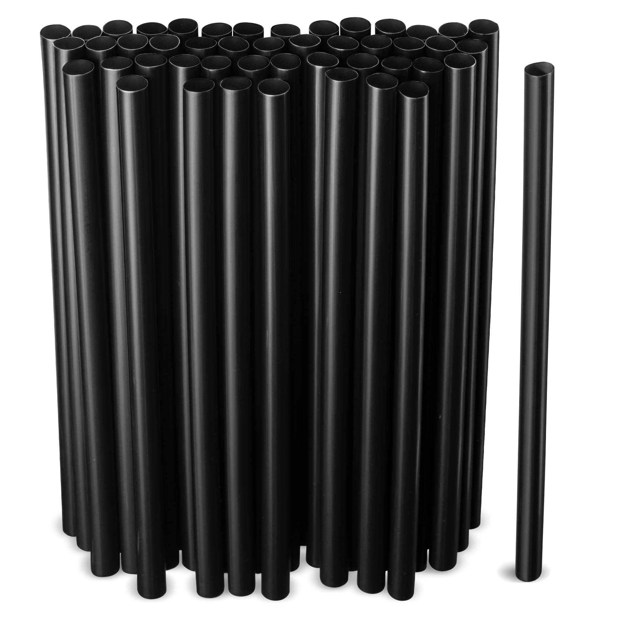 Black Jumbo Smoothie Straws, Black Disposable Wide-mouthed Large ...