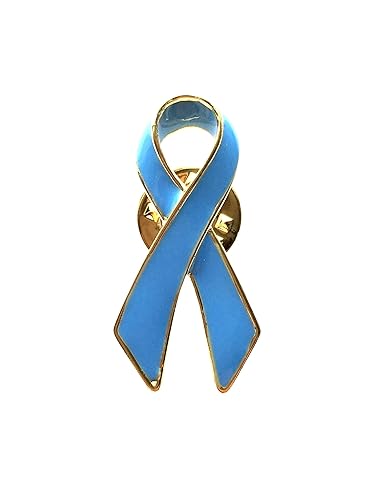 NEW Light Blue Ribbon Awareness Brooch Lapel Pin Prostate Cancer Men's ...