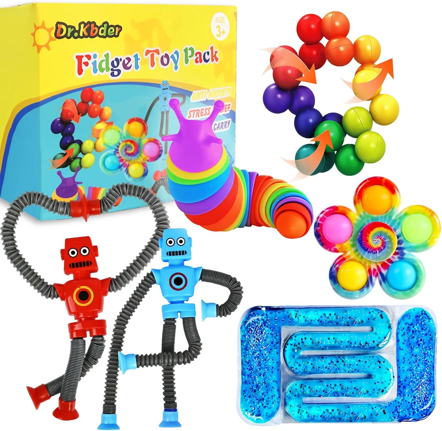 Sensory Toys for Autistic Children, 6PC Autism Fidget Toy Pack Calm ...