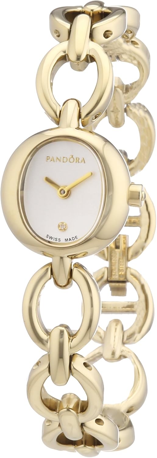 Pandora Women's 812025WH Circles With IP 14K Gold Plated and .005ct ...