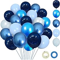 Globos De Cumpleaños Azules Amazon.com: PartyWoo Globos De Color Azul