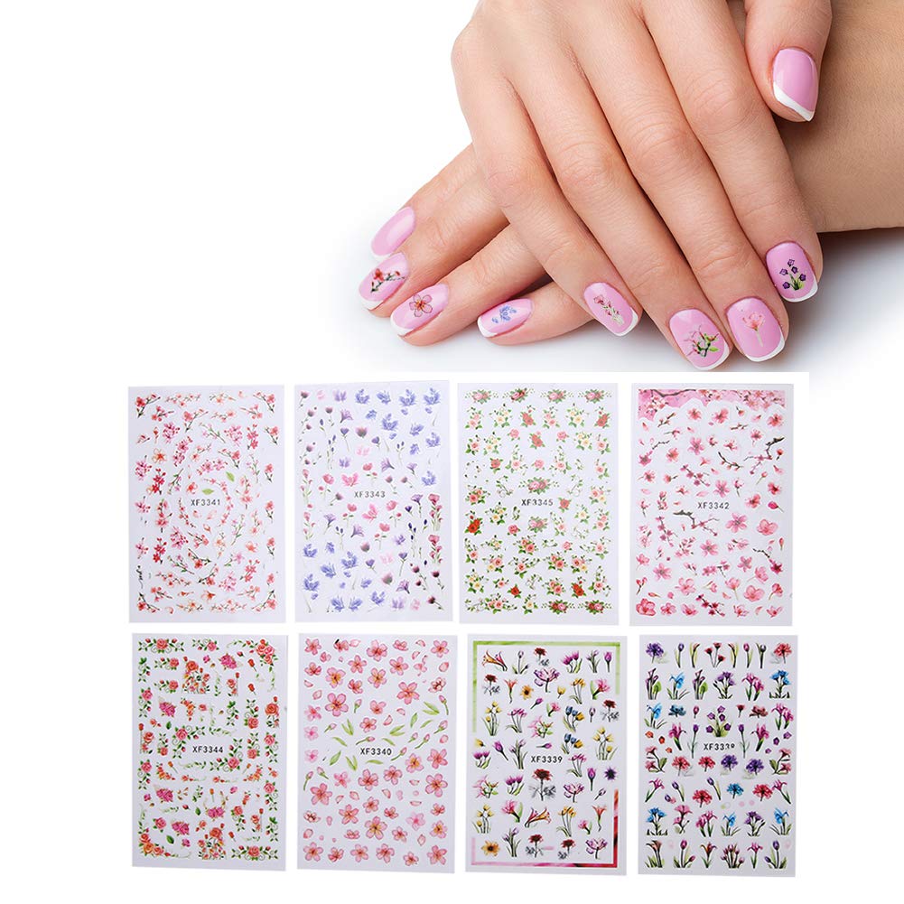 Amazon.com: Nail Art Sticker,Self-Adhesive DIY Nail Decoration Decals ...