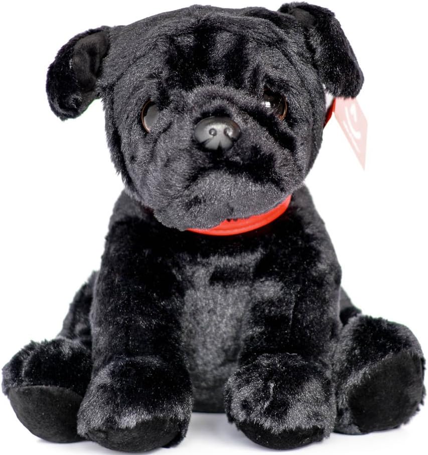 AURORA Exclusive Black Pug Plush Soft Toy 24cm: Amazon.co.uk: Toys & Games