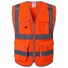 JKSafety 9 Pockets Class 2 High Visibility Zipper Front Safety Vest ...