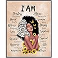 Amazon.com: Black Girl Magic Positive Affirmations Wall Art - Black ...