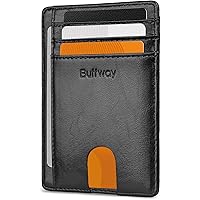 Buffway Slim Minimalist Front Pocket RFID Blocking Leather Wallets for ...