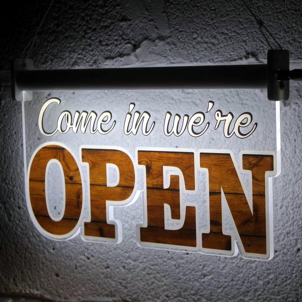 JAF Graphics LED Open Sign, Bright Hanging Illuminated Open Sign ...