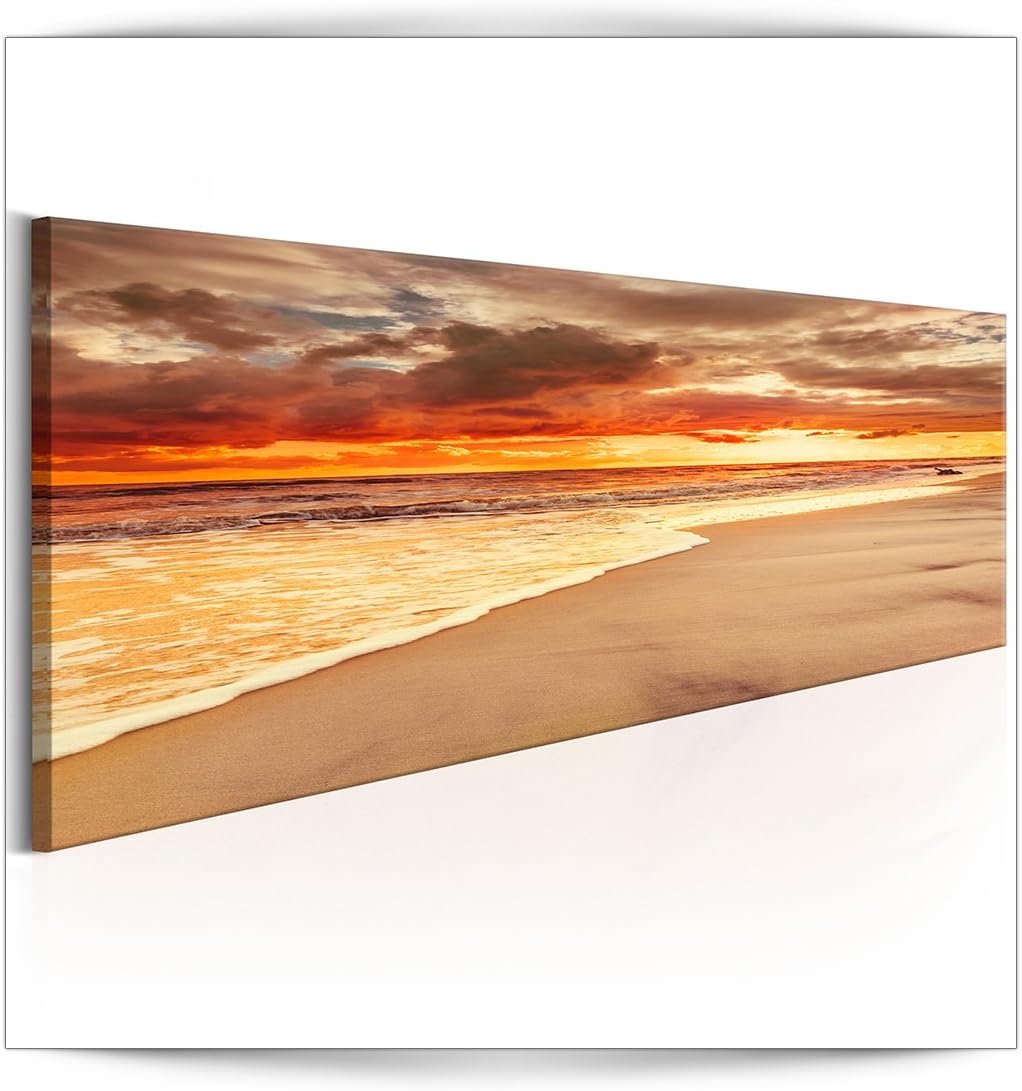 Amazon.de: decomonkey Bilder Strand Meer 150x50 cm 1 Teilig Leinwandbilder Bild auf Leinwand Vlies