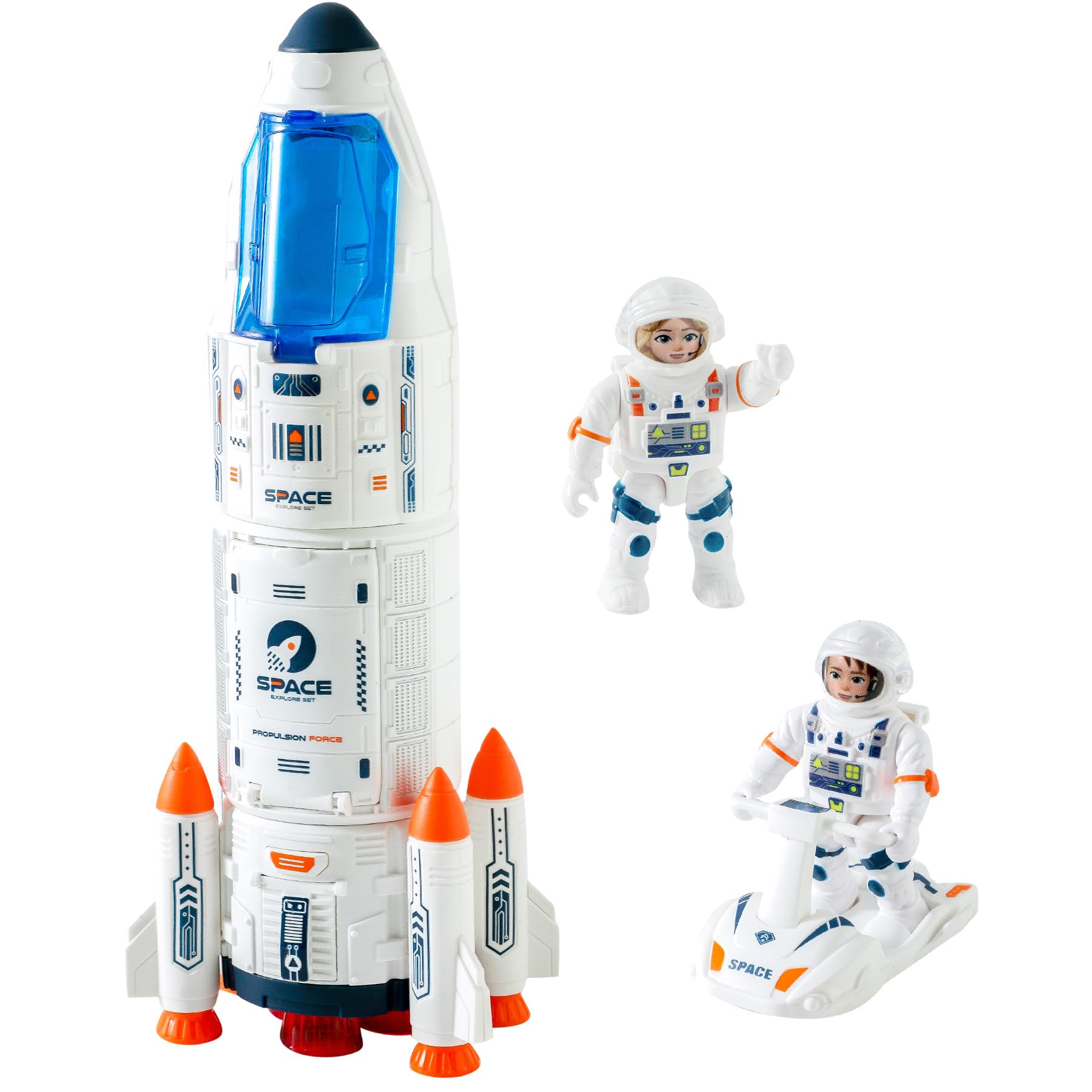 Wbzle Space Shuttle Rocket Toys - Rocket Ship Toys Lights Up with Light and Blast Off Sound ...