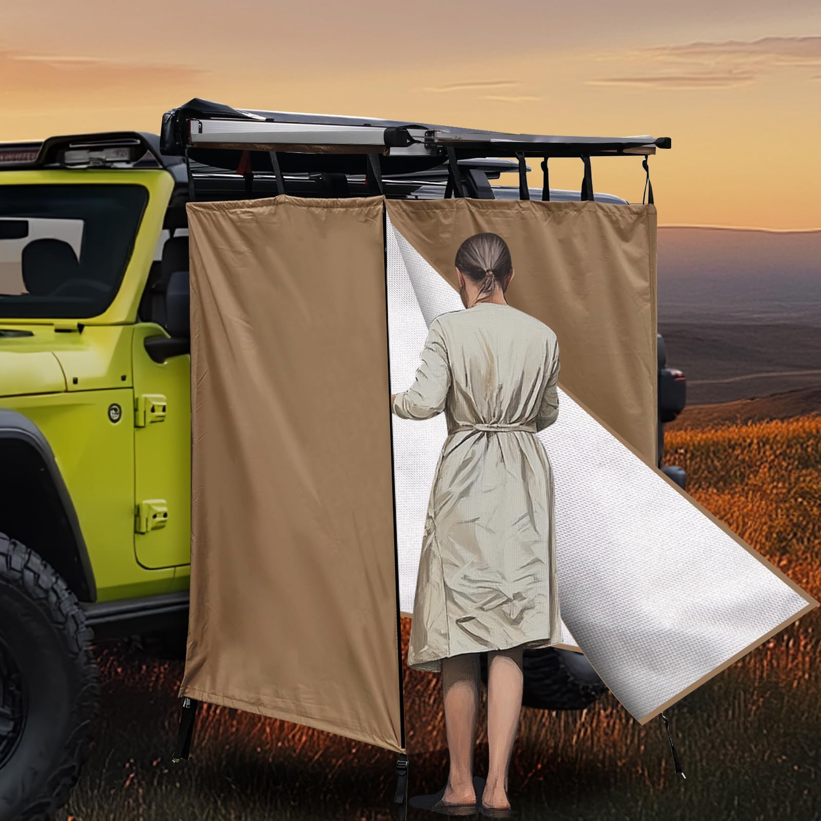 Shower Awning for Roof Rack, Shower Tent Awning, Vehicle Side Shower ...