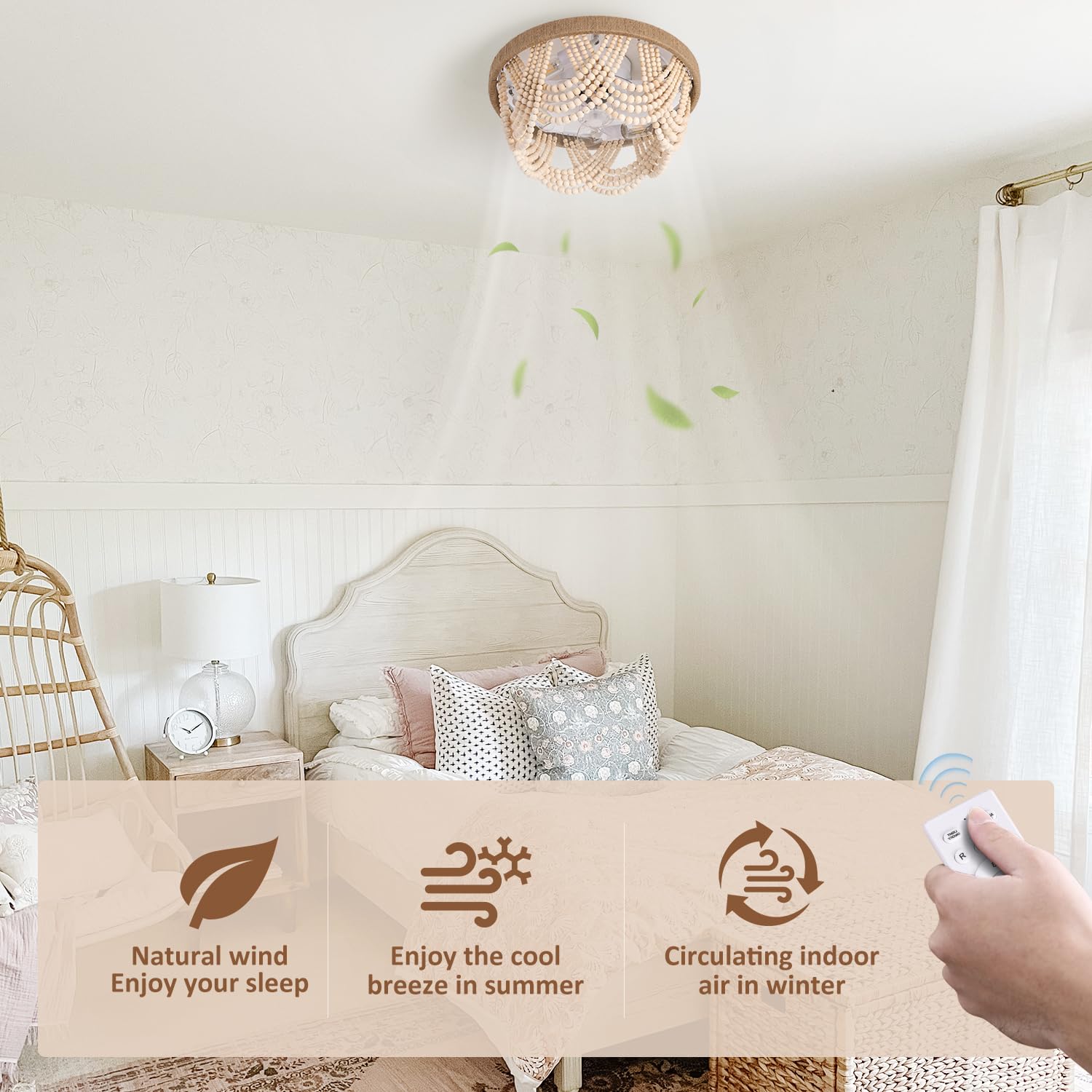 Mua luansky 20" Boho Ceiling Fan with Light, Coastal Fandelier Ceiling ...