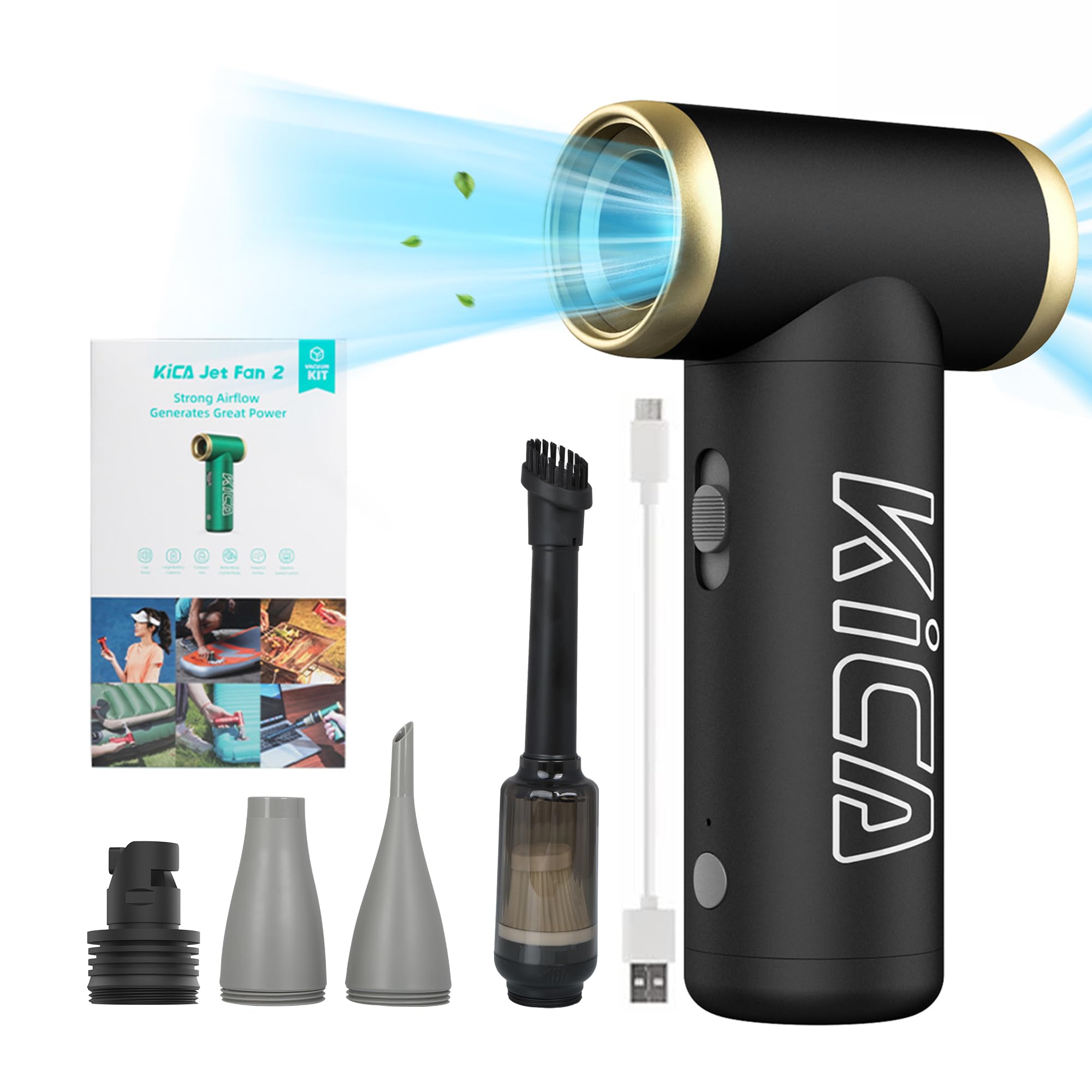KiCA Compressed Air Duster + Vacuuming Accessory - 101000RPM ...