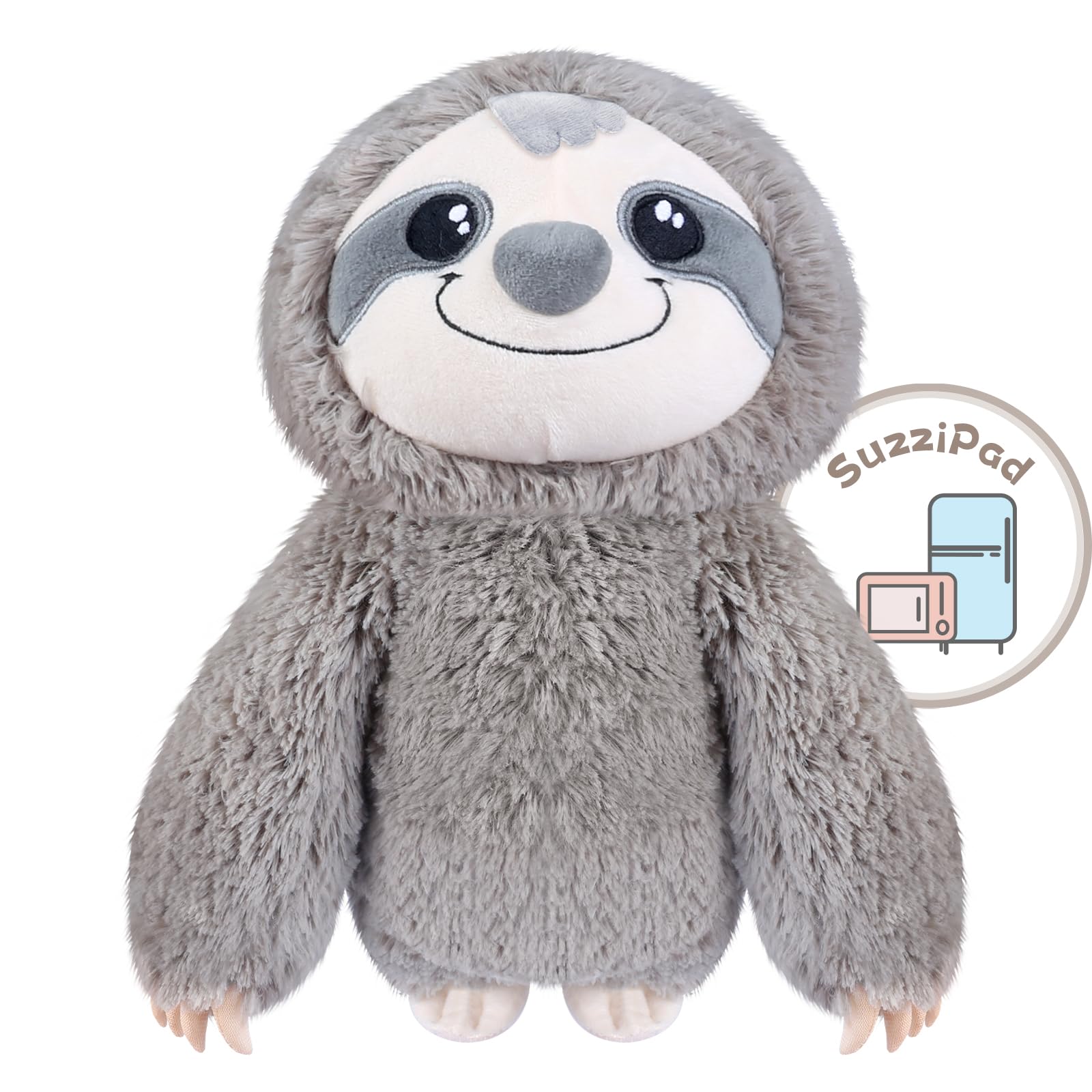 SuzziPad Microwavable Stuffed Animal, Heated Sloth Plush for Anxiety ...