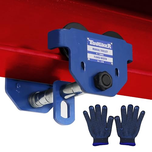 TOUGHER Dual Wheels Beam Trolley 1 Ton Heavy Duty 2200LBS Capacity Push ...