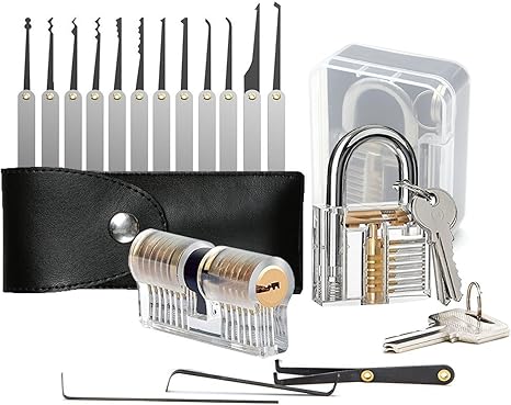 Ultimate Lock Pick Set LOKKO with 2 Training Locks with Lock Picking Key, Extractor Tool and ...