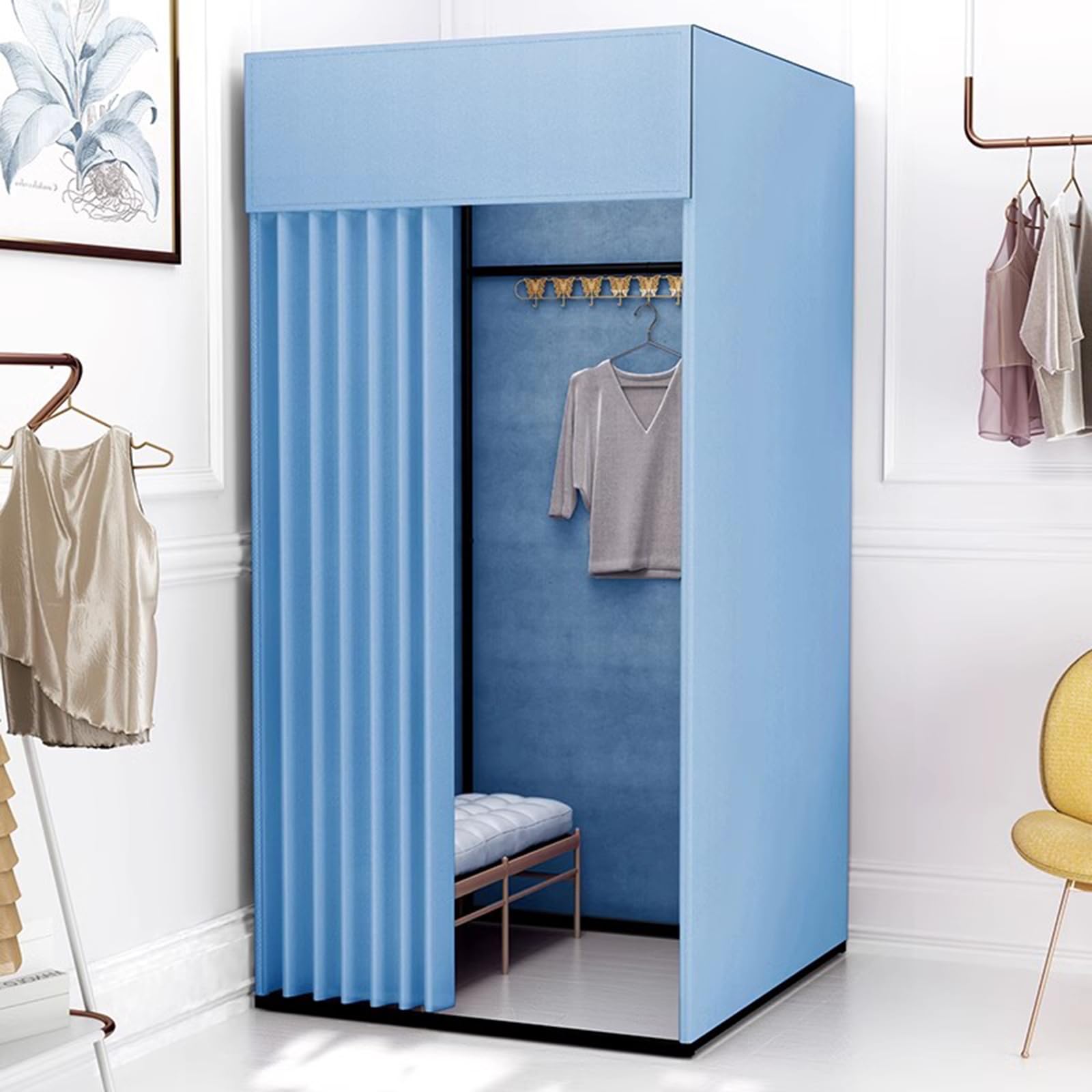 Clothing Store Fitting Room with Shading Curtain, Portable Temporary ...