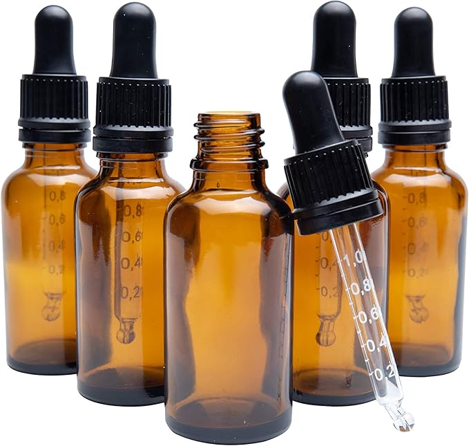 Five 100ml Dropper Bottles with Graduated Pipette - Eye Dropper Bottle ...