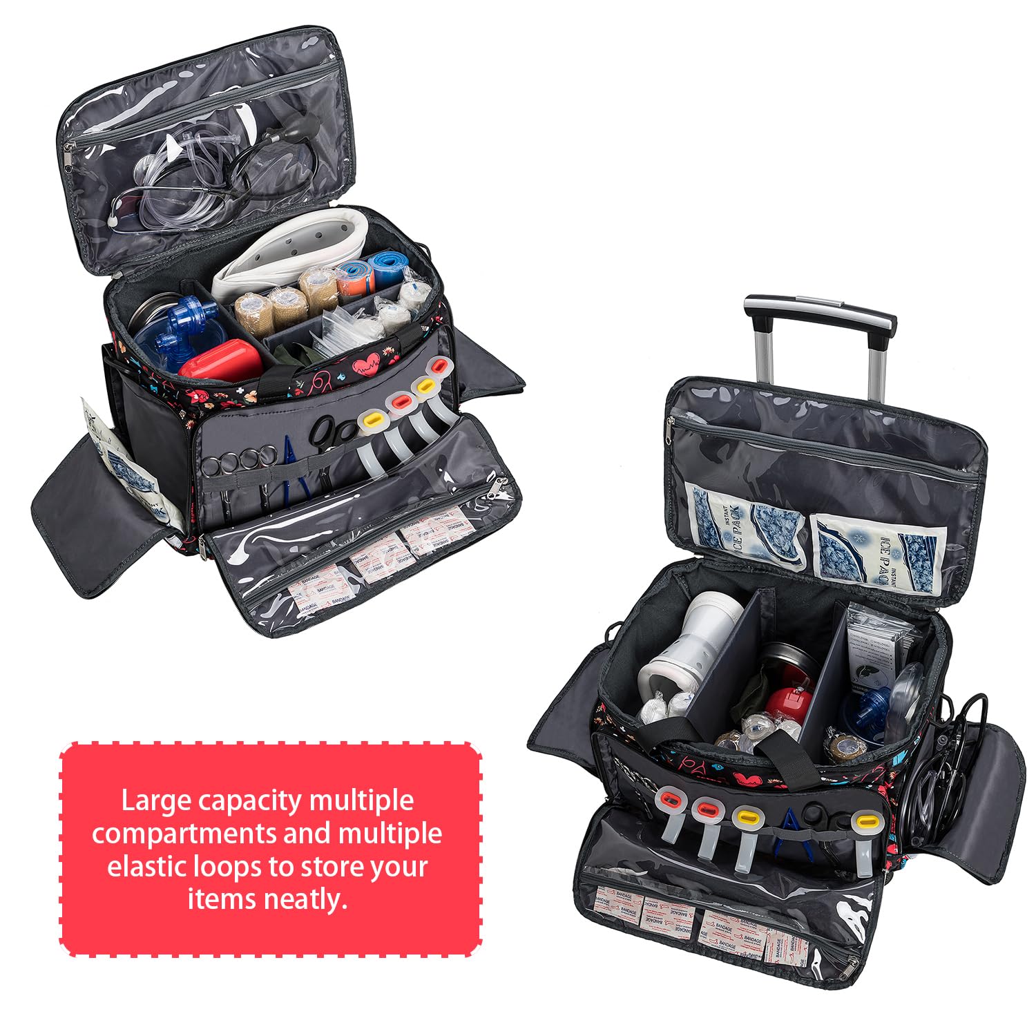 Mua Medical Bag Rolling Roller Bag Trolley Duffel Nurses EMT CNA RN ...