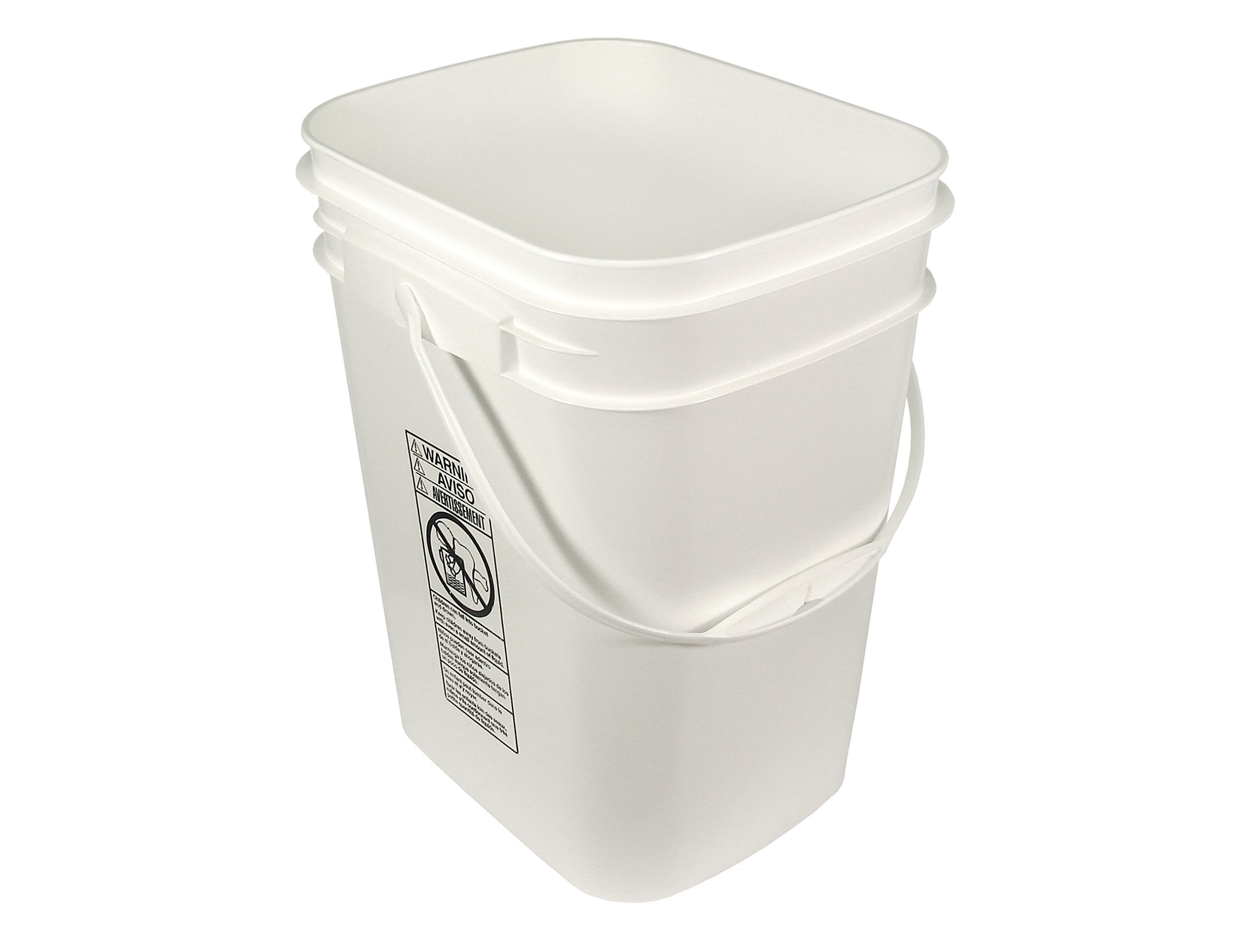 5.3 Gallon White Rectangular Bucket/Pail With Hinged Snap Lid, 12 Pack on Galleon Philippines