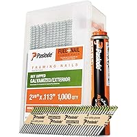 Paslode, Framing Nails and Fuel Pack, 650526, 2 3/8 inch x .113 Gauge, Ring Hot Dipped ...