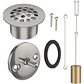 Enhon Universal Bath Tub Drain Linkage Assembly with Trip Lever and Strainer Done Cove, Bathtub ...