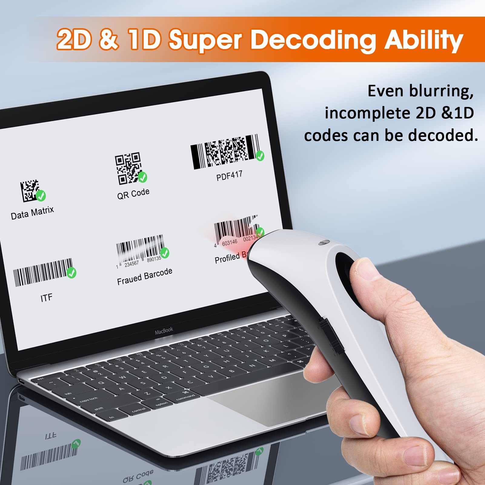 Mua Alacrity 2D Barcode Scanner Wireless & Bluetooth & USB Wired ...