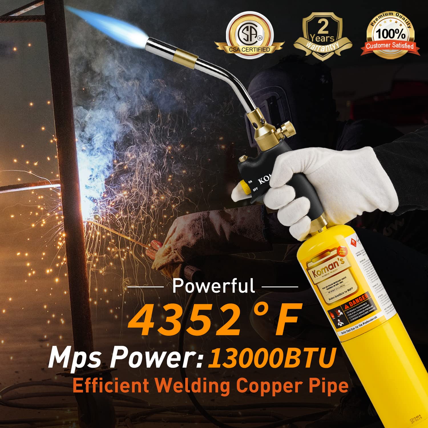 Mua Propane Torch Head Kit With 3 Nozzles High Intensity Trigger Start Mapp Gas Torch With Self