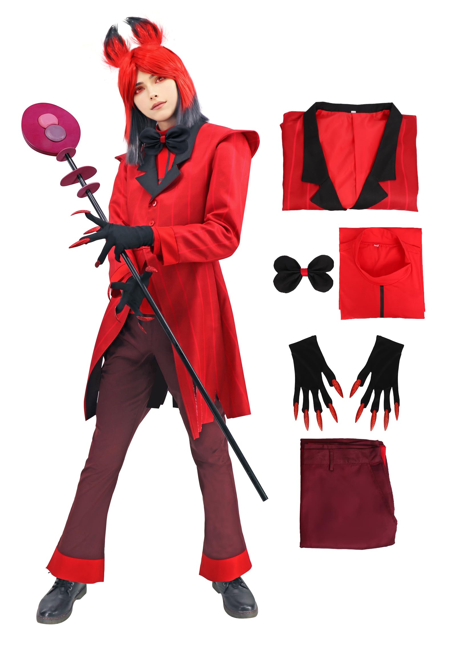 Mua C-ZOFEK Alastor Cosplay Costume Red Jacket Outfits Full Set for Men ...