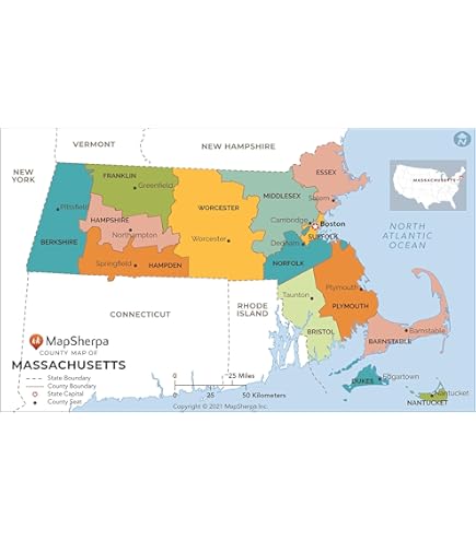 Map Of Massachusetts Showing Counties