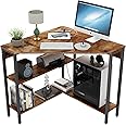 Amazon.com: Auromie Corner Desk with Outlets & USB Ports, 90 Degrees ...