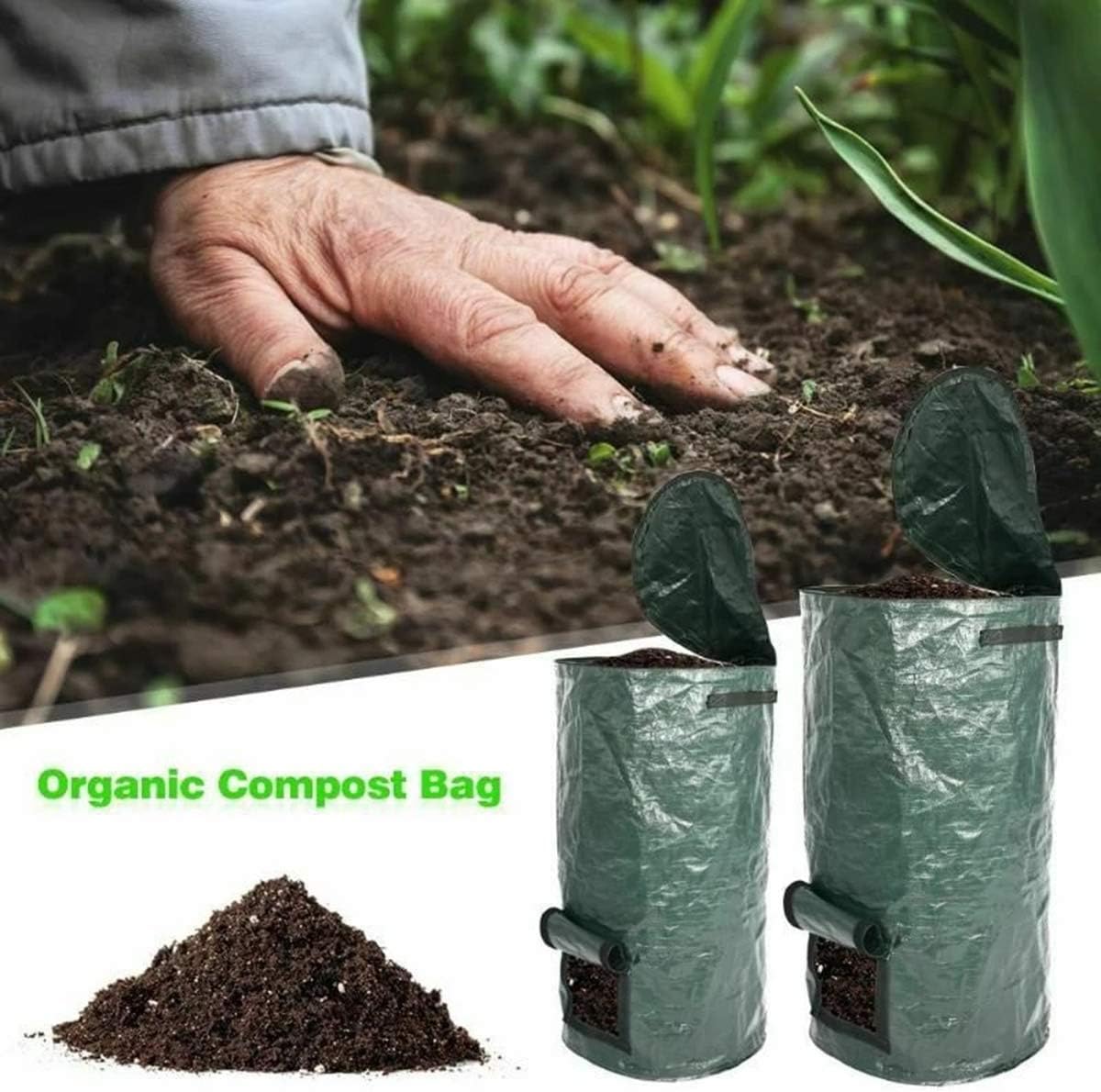 Mecozy Environmental Compost Bag Garden Waste Bin Homemade Organic ...