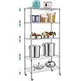Amazon.com: 5 Tier Wire Shelving Rack with Wheels, 5 Tier Chrome ...