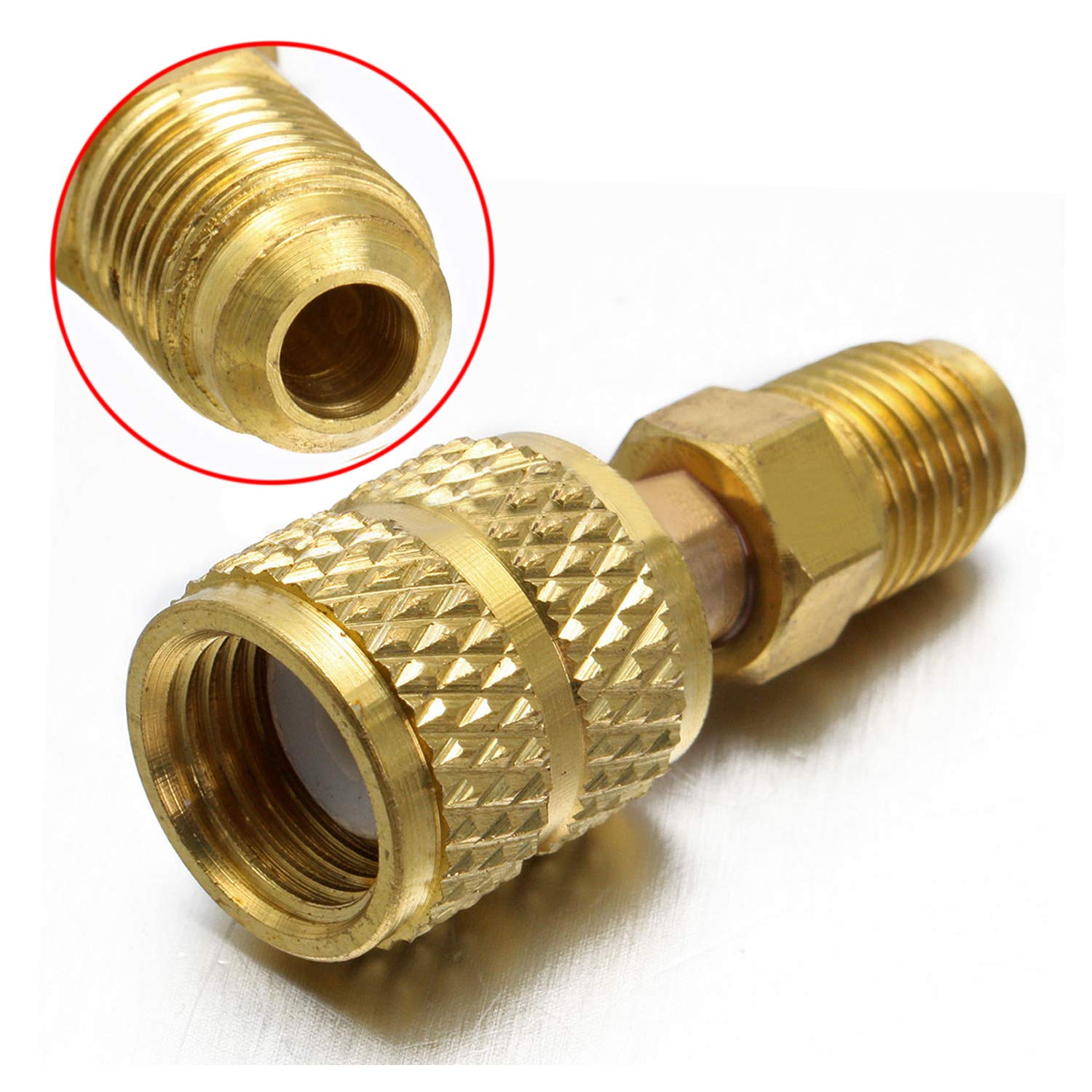 R134A Refrigerant 6015 Tank Adapter to R12 R22 Fitting Adapter 1/2 ...