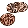 Amazon.com: GoCraft Set of 4 Antique Copper Coasters – Handmade ...