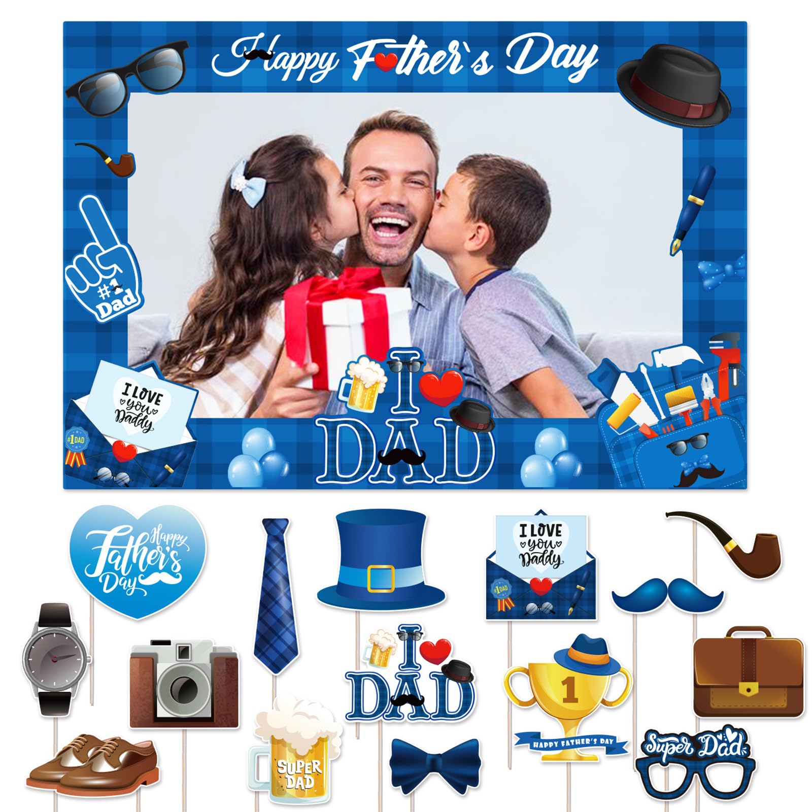 Happy Father's Day Photo Booth Props Frame Father's Day Best Dad ...