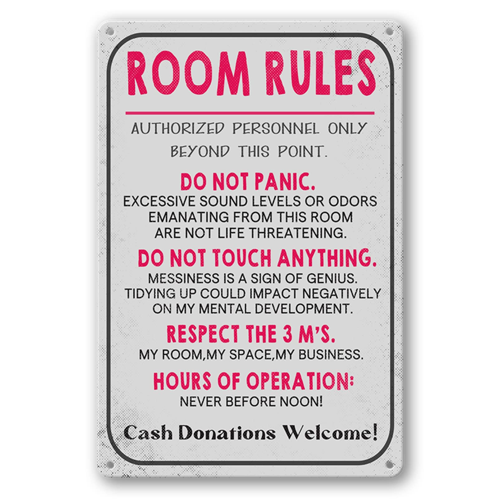 Mua Room Rules Sign For Teen Girls Boy Bedroom/Gaming Room Door Decor ...