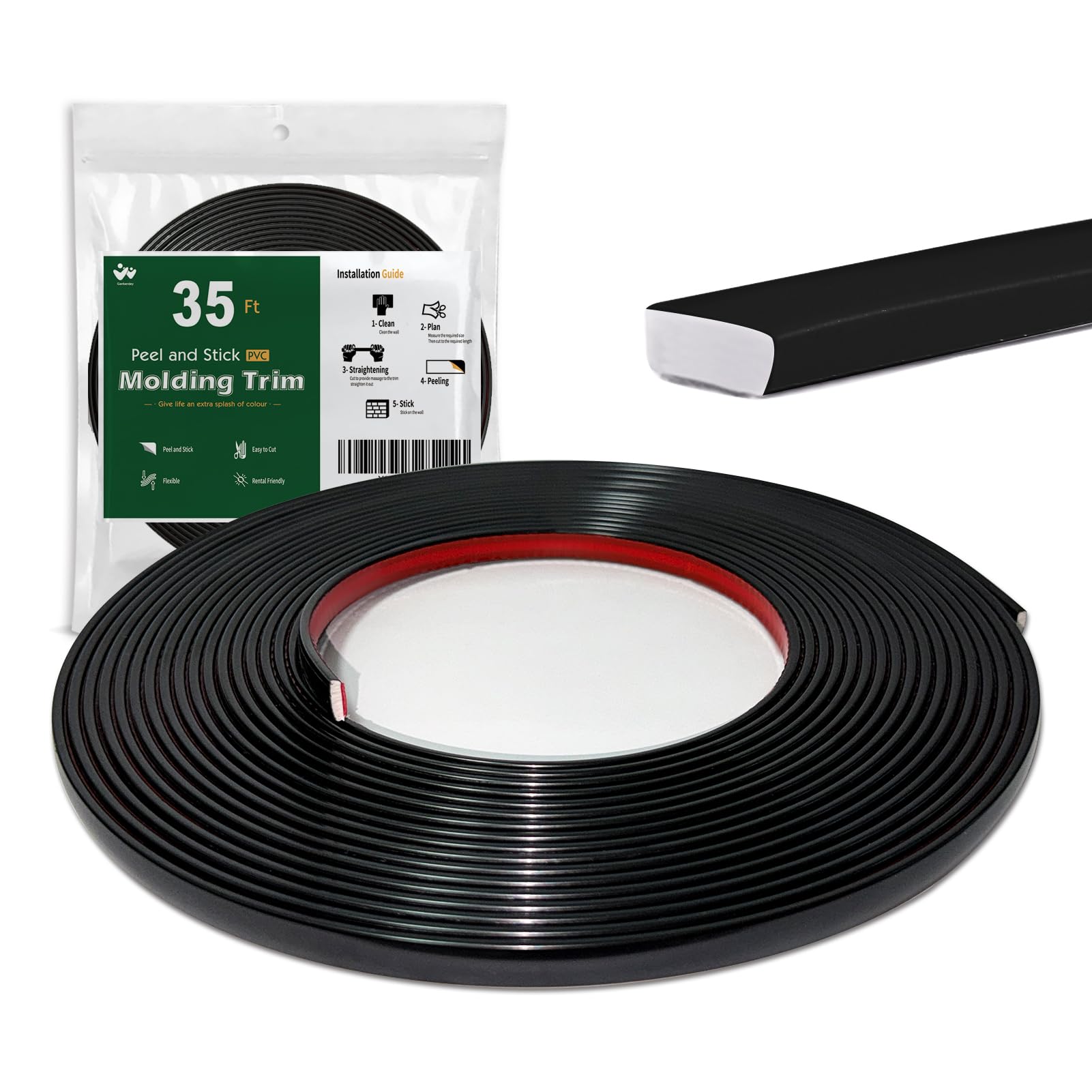 Ganberdey 35Ft Peel and Stick Trim - Mirror Frame Border Tape Peel and ...