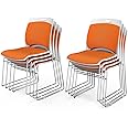 Amazon.com: VINGLI Stackable Chairs Set of 8, Stacking Office Chairs ...