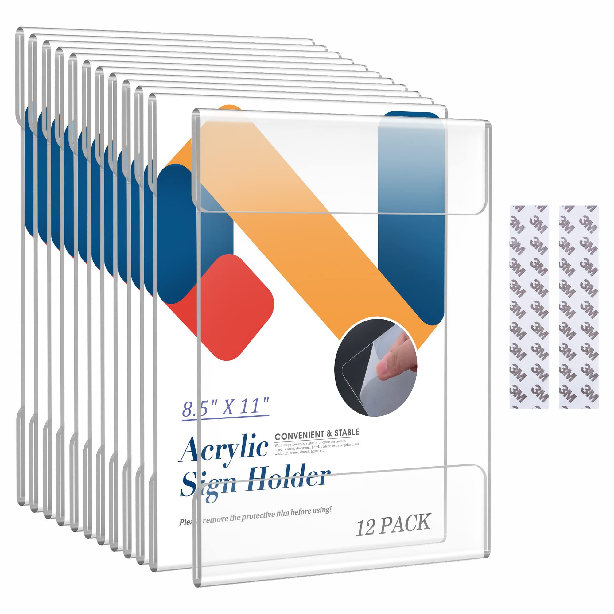 Relx Acrylic Sign Holder 8.5 x 11 Wall Mount, Clear Acrylic Wall Sign ...